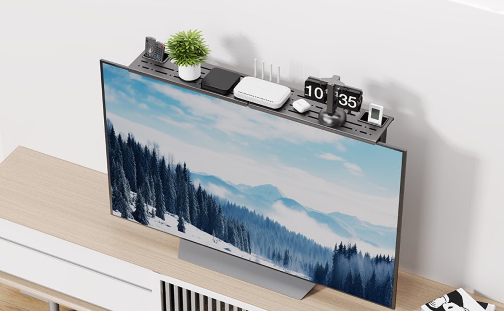 This Steel Shelf Lets You Store Remotes, Speakers, and More on Top of ...