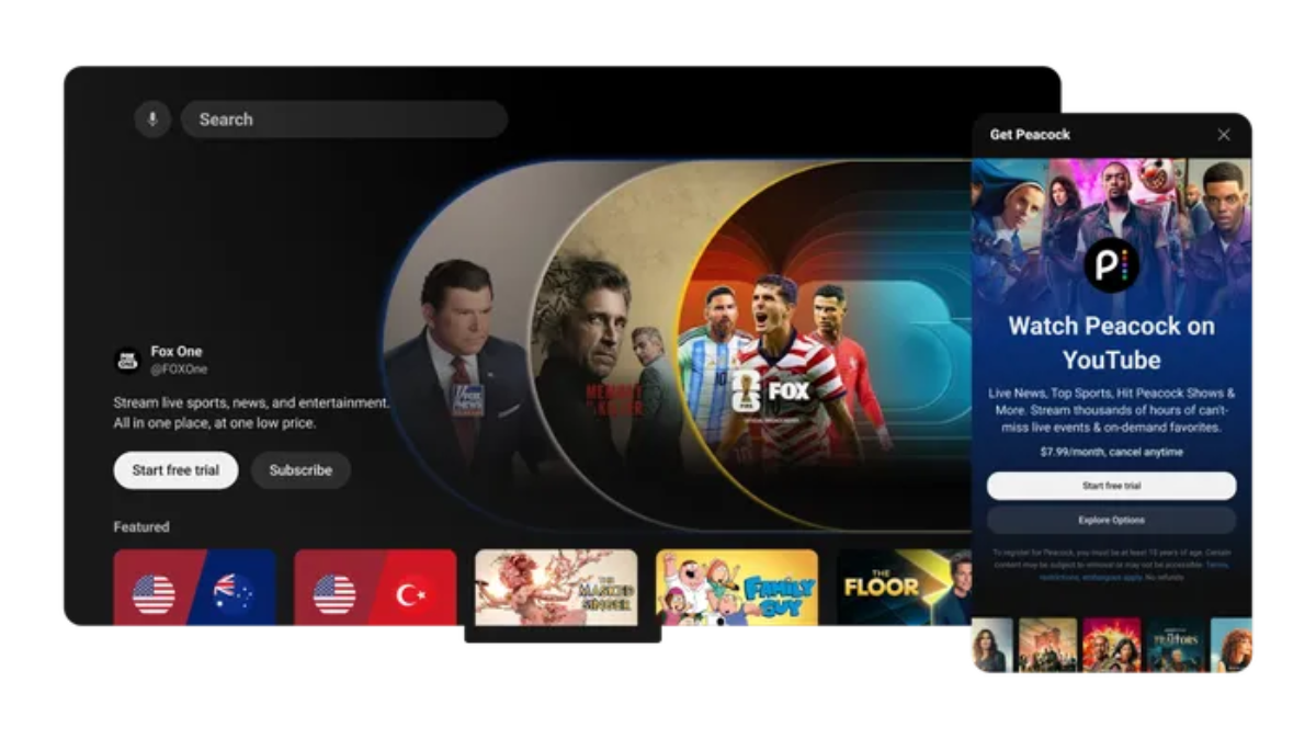 Fox One and Peacock are now on YouTube TV Primetime Channels - StreamDiag